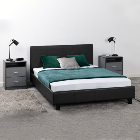Prado 5FT Bed - Black Faux Leather - Babyfair Ltd