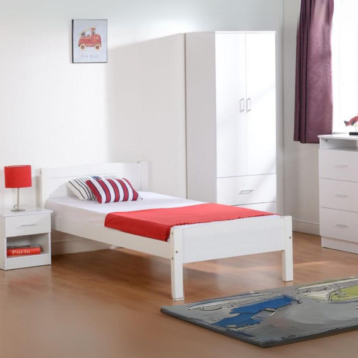 Amber 3FT Bed - White - Babyfair Ltd