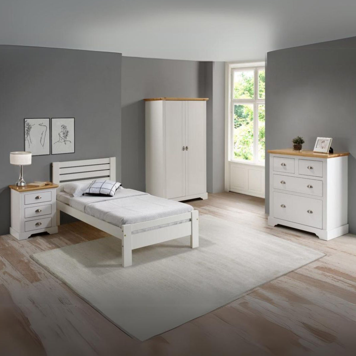 Toledo 3FT Bed - White - Babyfair Ltd